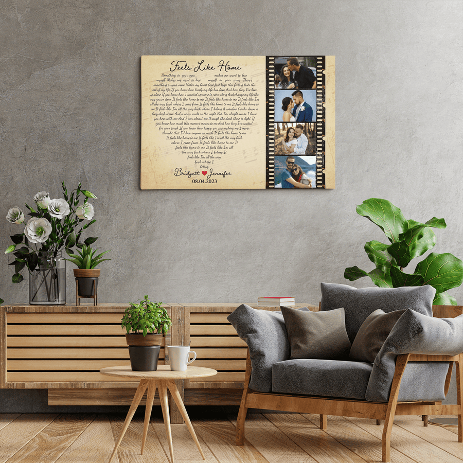 Heart Shaped Photo Collages | Custom Song Lyrics Wall Art