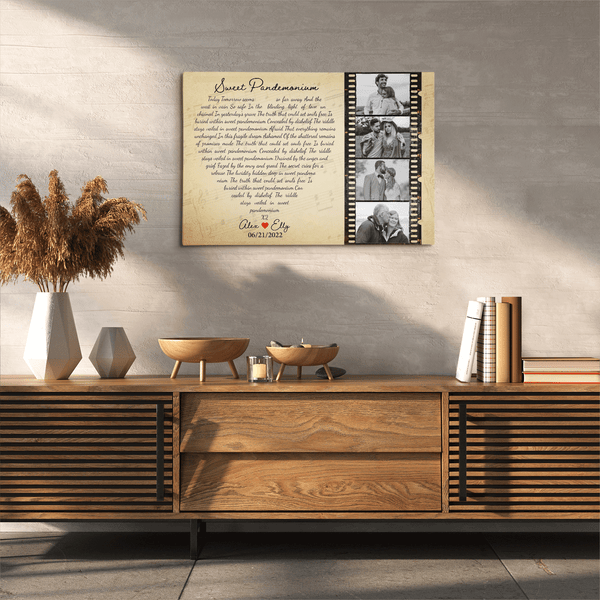 Heart Shaped Photo Collages | Custom Song Lyrics Wall Art