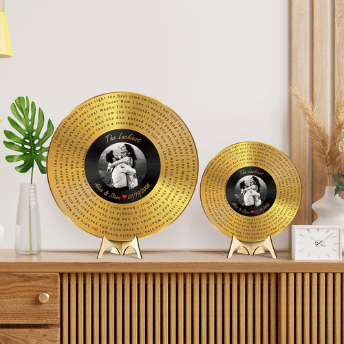 Custom Song Lyrics, Vinyl Record Art, Upload Photo, Customizable Song