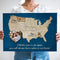 Custom US Map Long Distance Canvas Print | Personal Gift For Couples