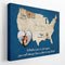 Custom Long Distance US Map Canvas Print| Personalized Gift For Family