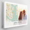 Custom Map Print, Customizable Text And Photo Canvas
