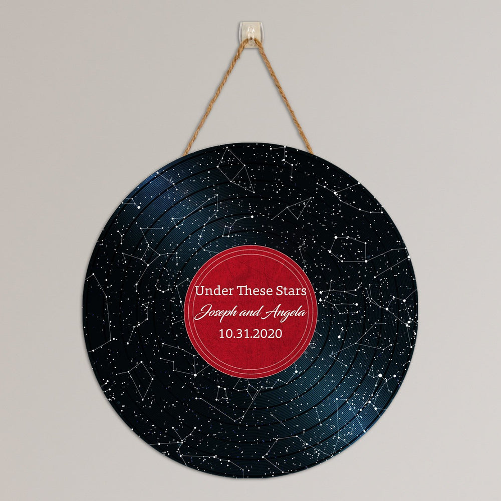 Custom Night Sky By Date And Location, Customizable Text, Vinyl Record