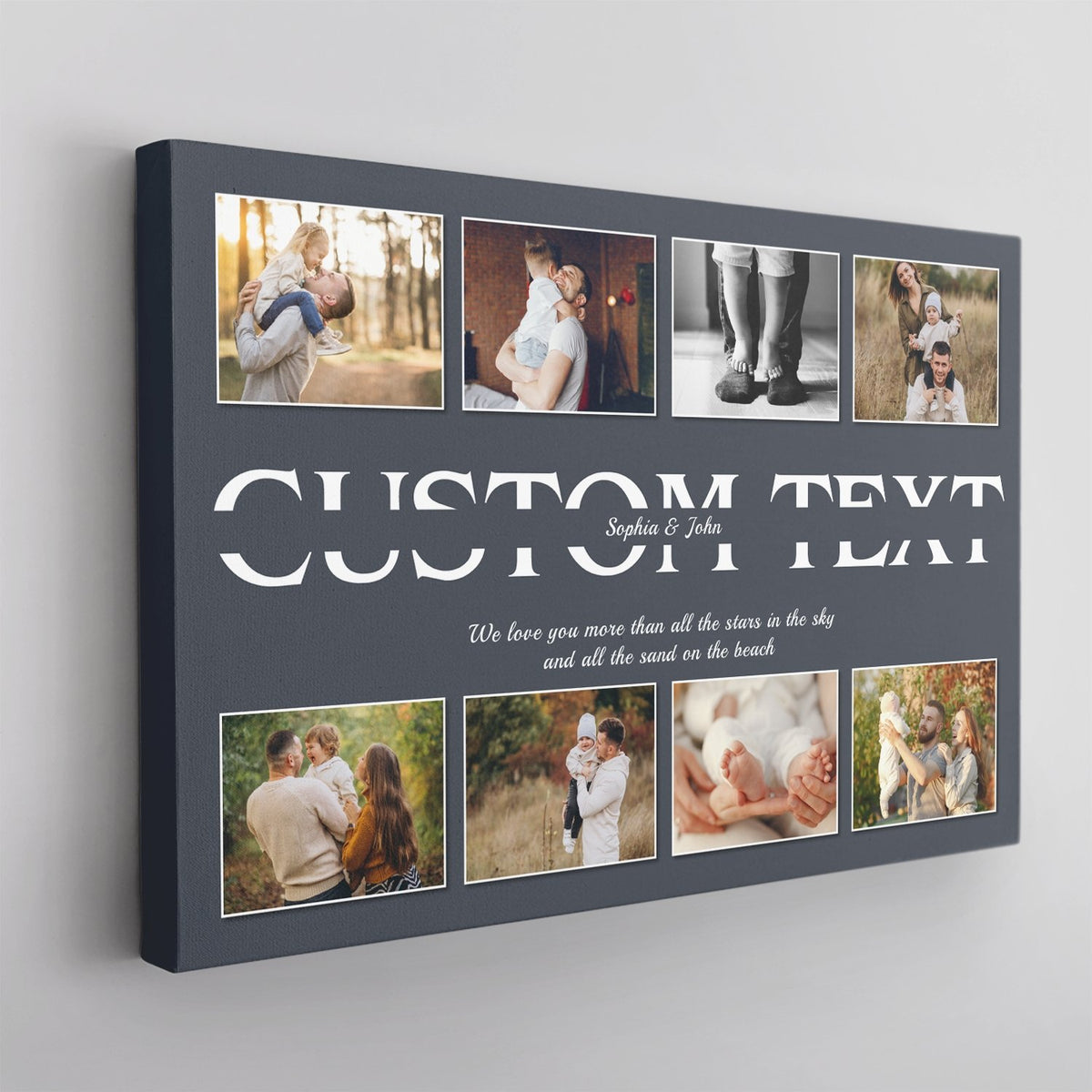 Custom Photo - Customizable Name And Text Canvas Wall Art