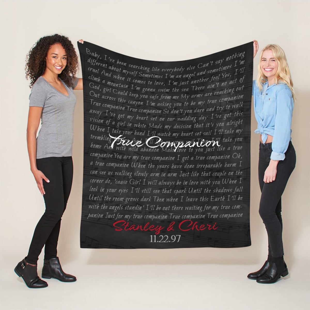 Custom Song Lyric Blanket