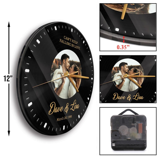 Custom Wall Clock, Customizable Name And Text, Upload Photo
