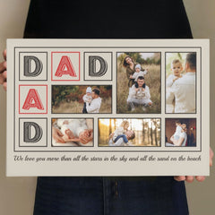Dad, Custom Photo, Custom Text Canvas Wall Art