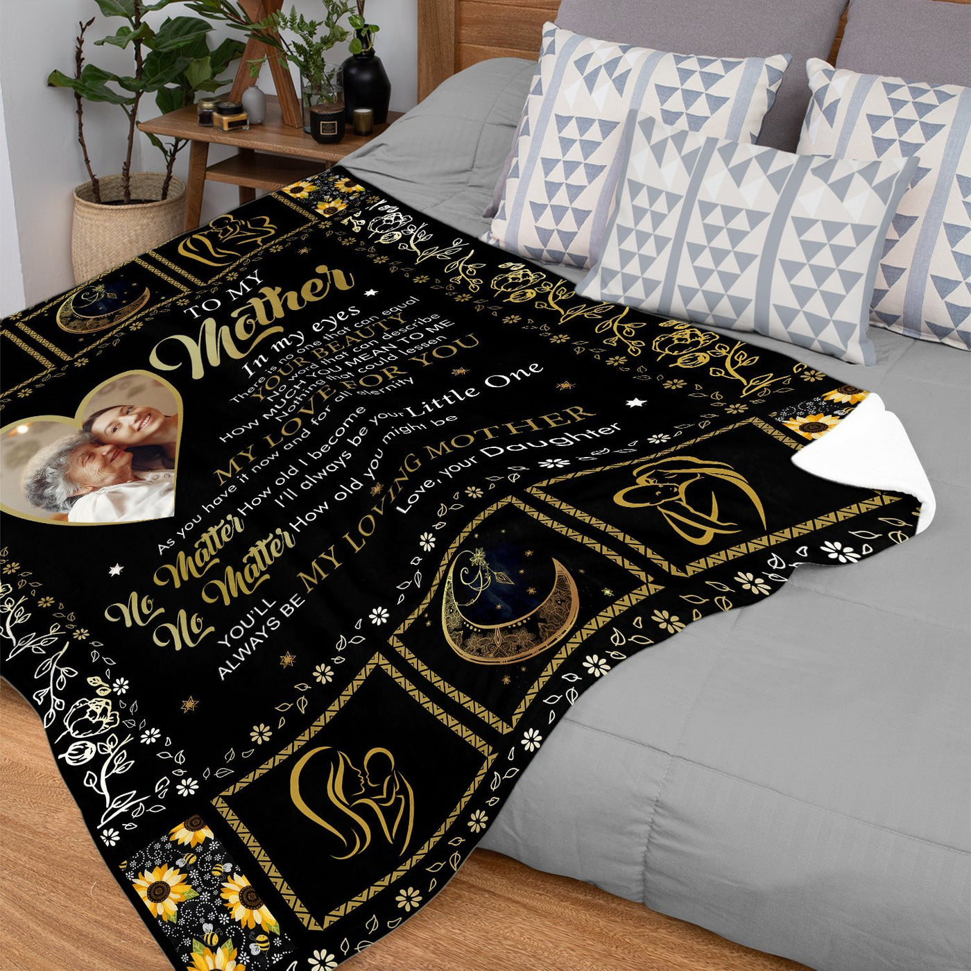 Letter Blanket, Custom Photo, Customizable Name And Text Blanket