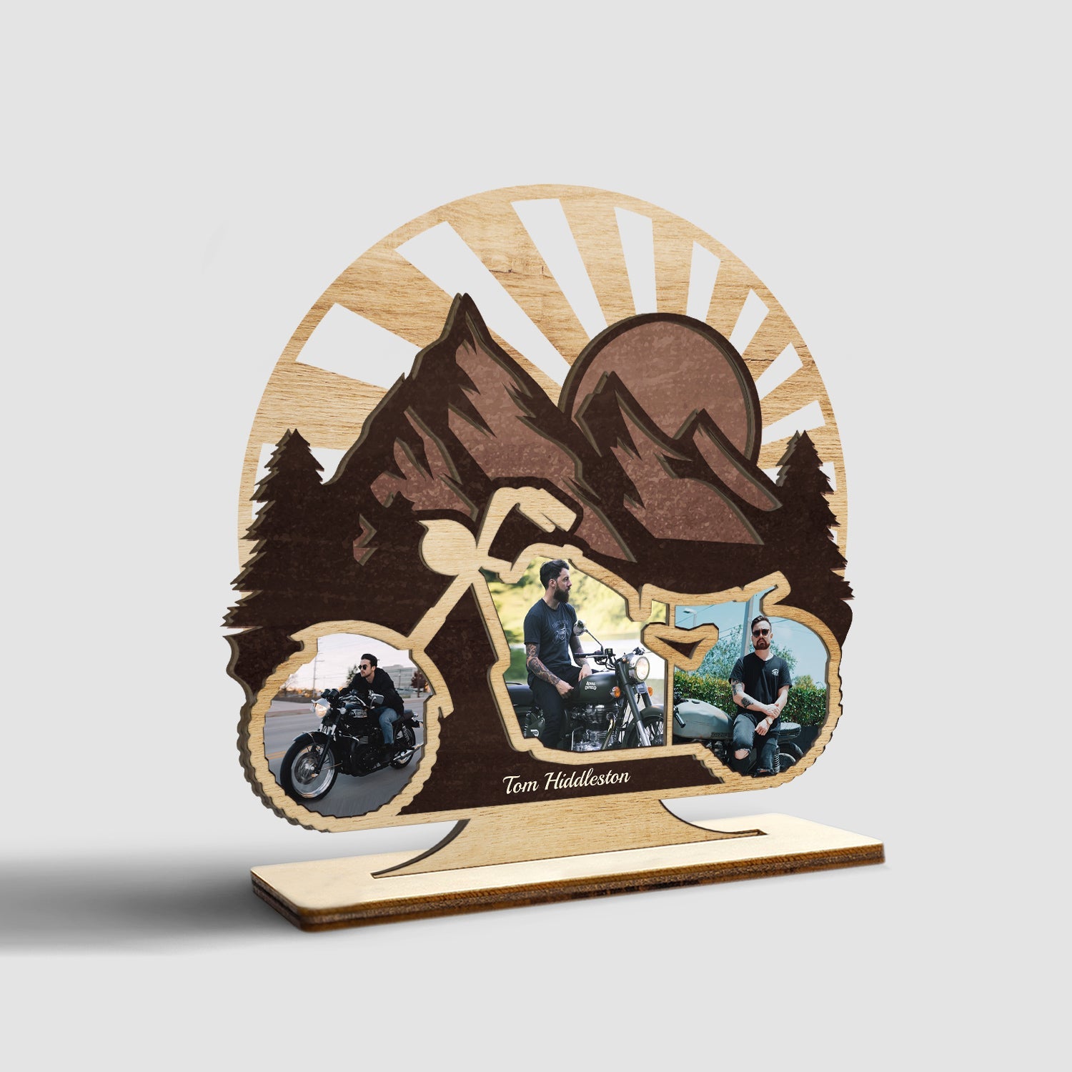 Custom Photo Motorcycle Wooden Plaque | Personalized Harley Davidson Gifts