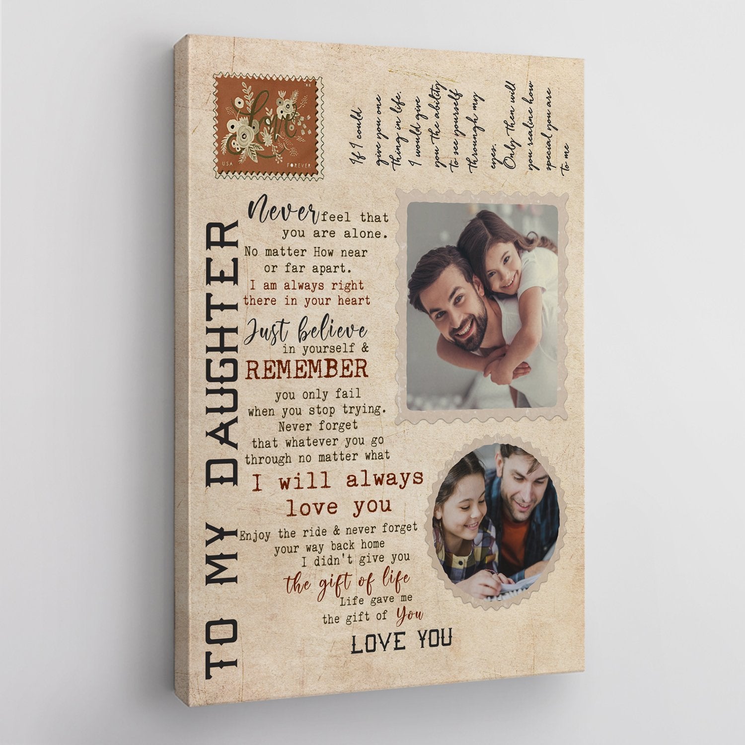 To My Daughter I Am Always Right There In Your Heart Custom Photo Ca to-my-daughter-i-am-always-right-there-in-your-heart-custom-photo-ca